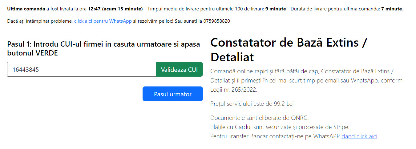 Valabilitate certificat constatator online ONRC Ghid Certificat Online